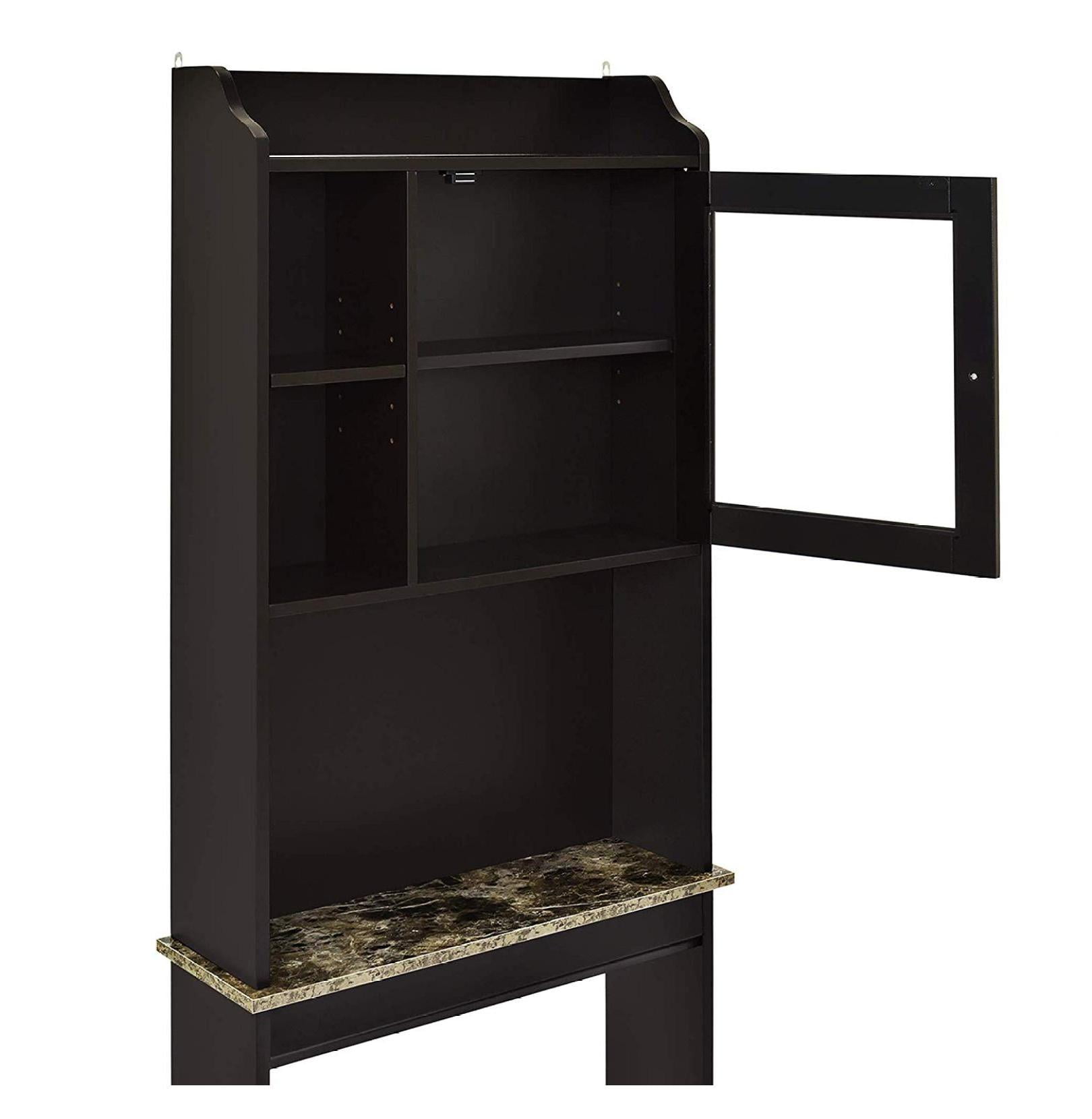Over Toilet Storage Cabinet - Espresso Wood Bathroom Organizer - Space ...