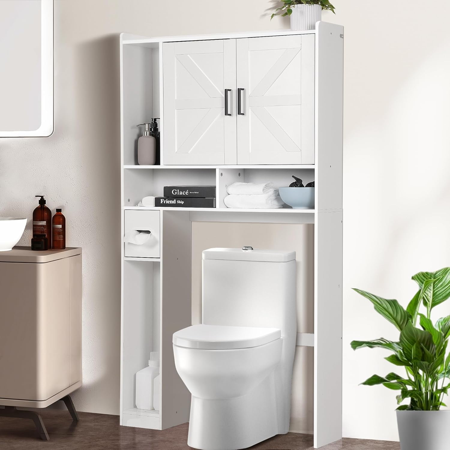 Over The Toilet Storage Cabinet, Farmhouse Bathroom Space Saver ...