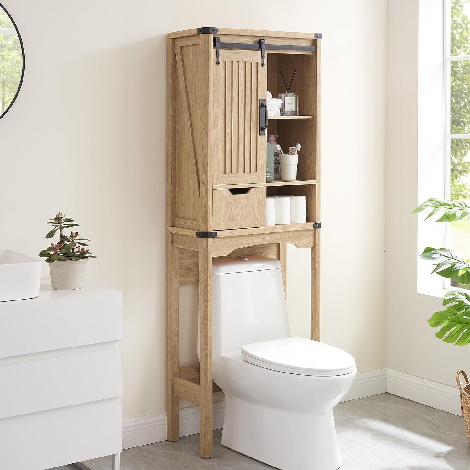 Over The Toilet Storage Cabinet, Farmhouse Storage Cabinet with ...