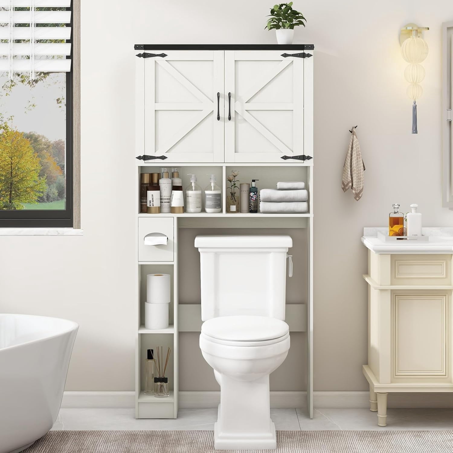 Over The Toilet Storage Cabinet, Farmhouse Storage Cabinet Over Toilet ...