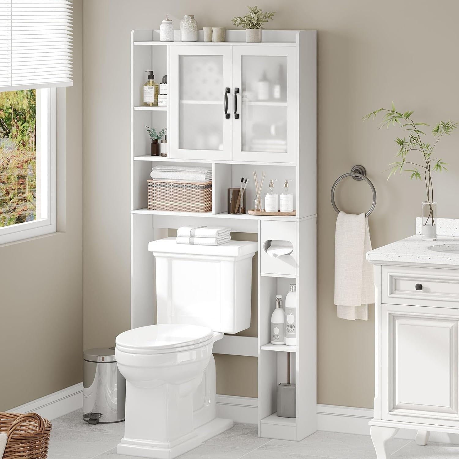 Over The Toilet Storage Cabinet, Farmhouse Storage Cabinet Over Toilet ...