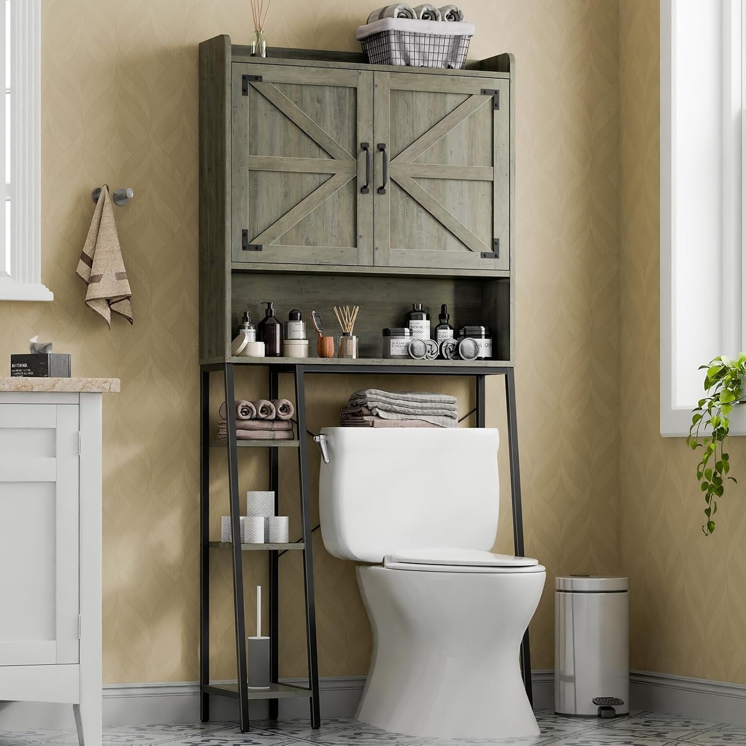 Over The Toilet Storage Cabinet, Farmhouse Storage Cabinet Over Toilet ...