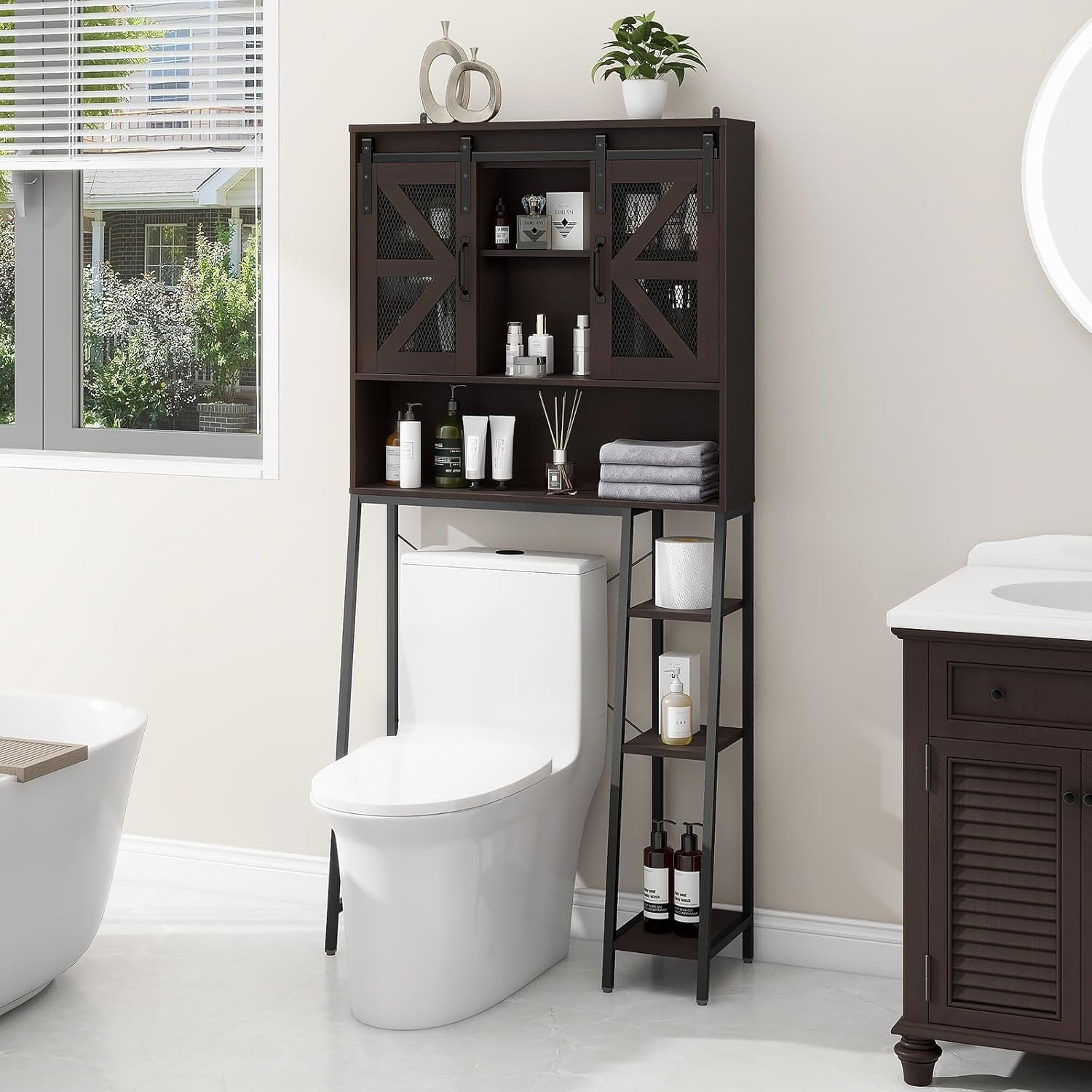 Over The Toilet Storage Cabinet, Farmhouse Storage Cabinet Over Toilet ...