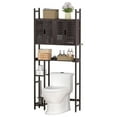 Over The Toilet Storage Cabinet with Paper Holder Stand,Bamboo Bathroom ...