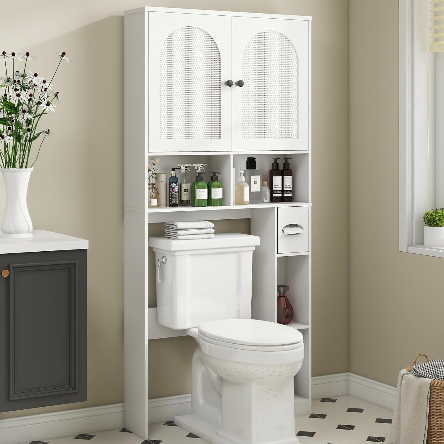 Over The Toilet Storage Cabinet, Rattan Storage Cabinet Over Toilet ...