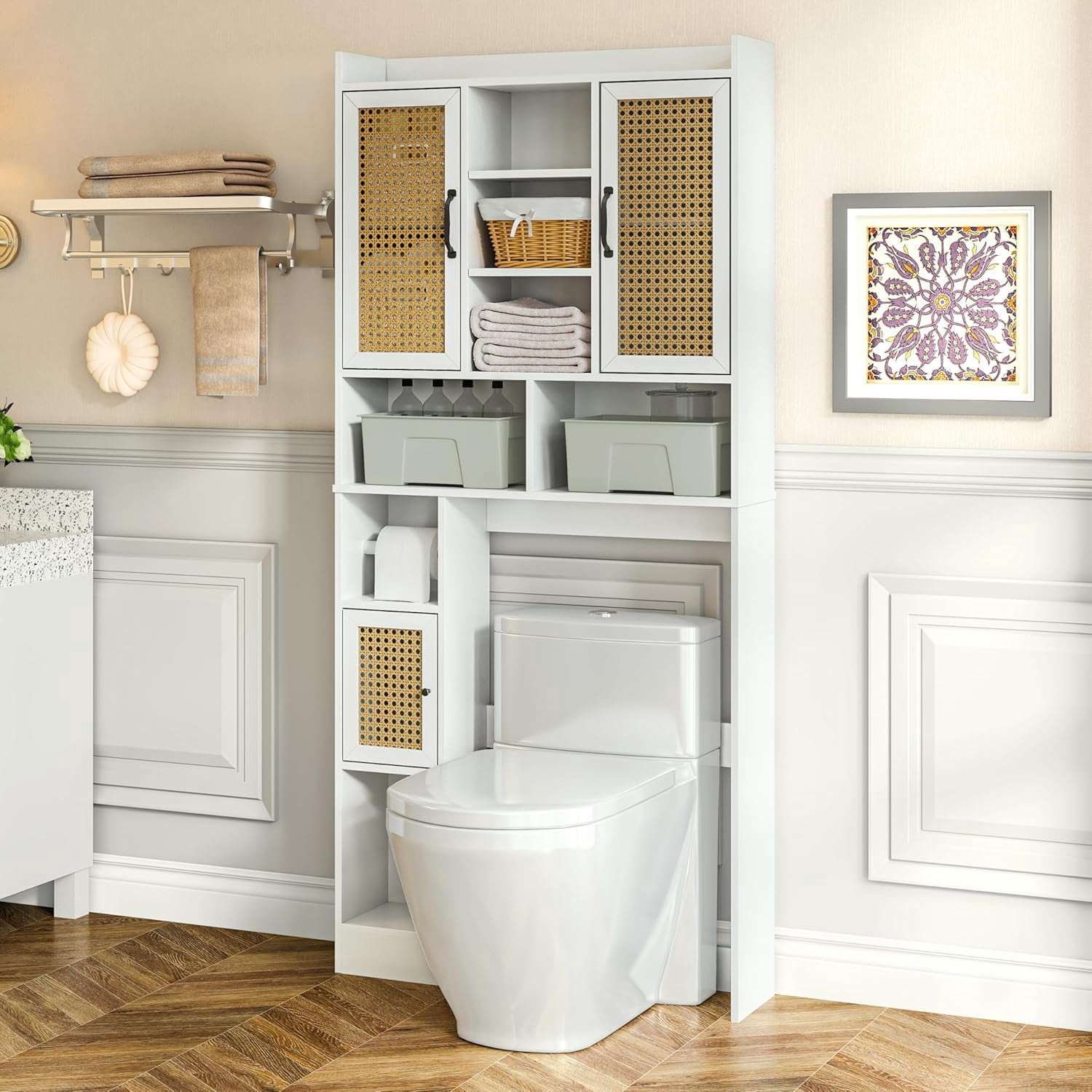 Over The Toilet Storage Cabinet, Rattan Toilet Storage Cabinet ...