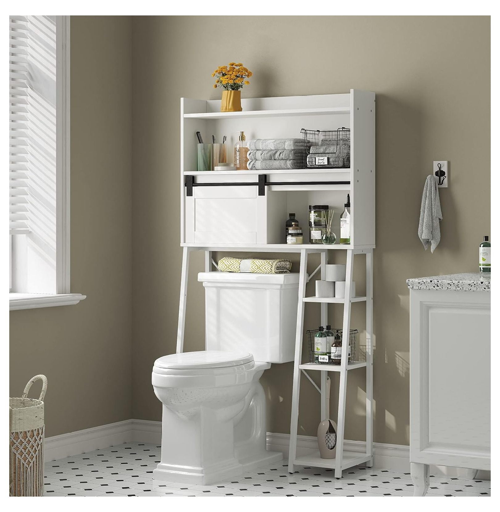 Over The Toilet Storage Cabinet with Stand, Mass-Storage Over Toilet ...