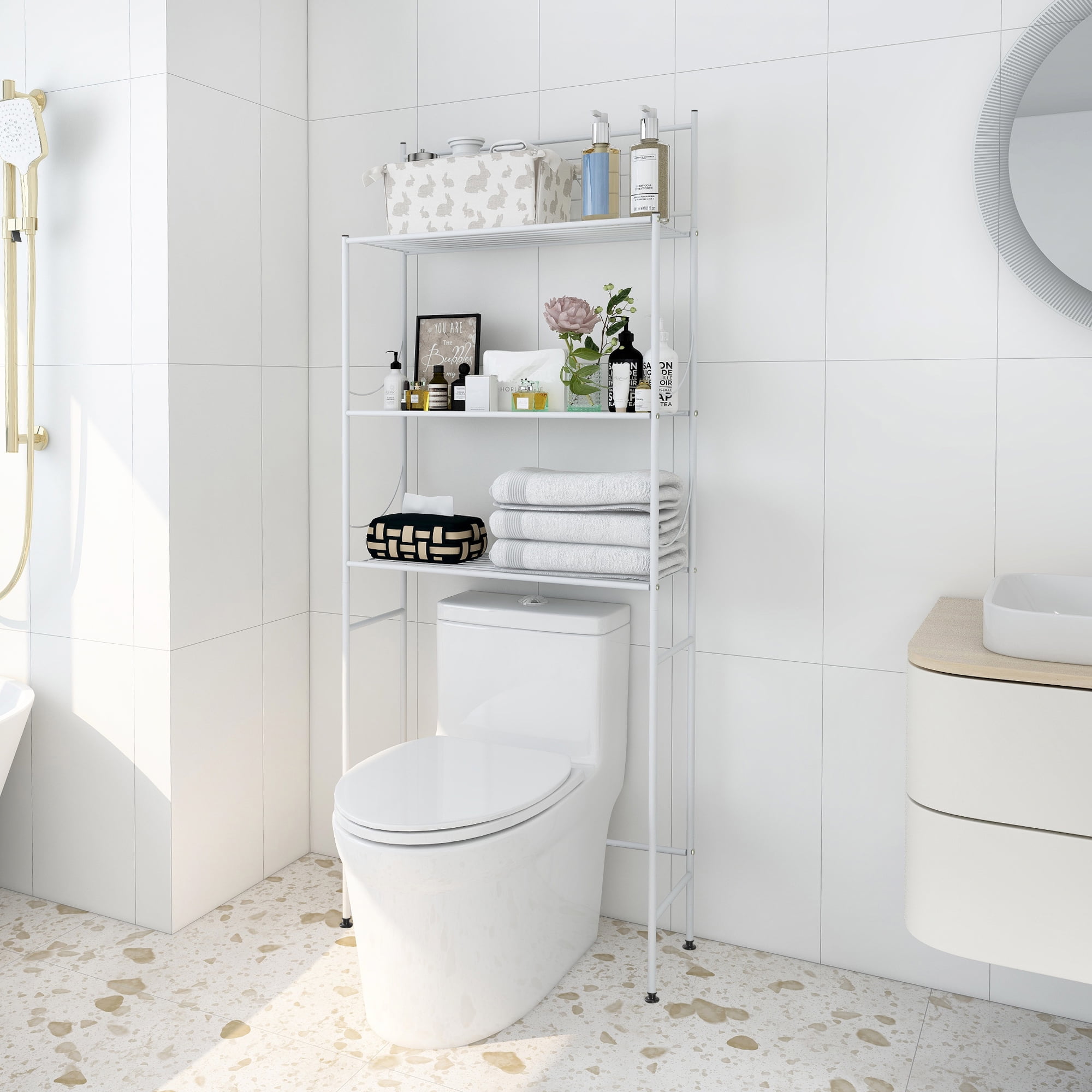 "MallBoo 3-Tier Over-The-Toilet Storage Rack - Easy to Assemble, 9.5 ...