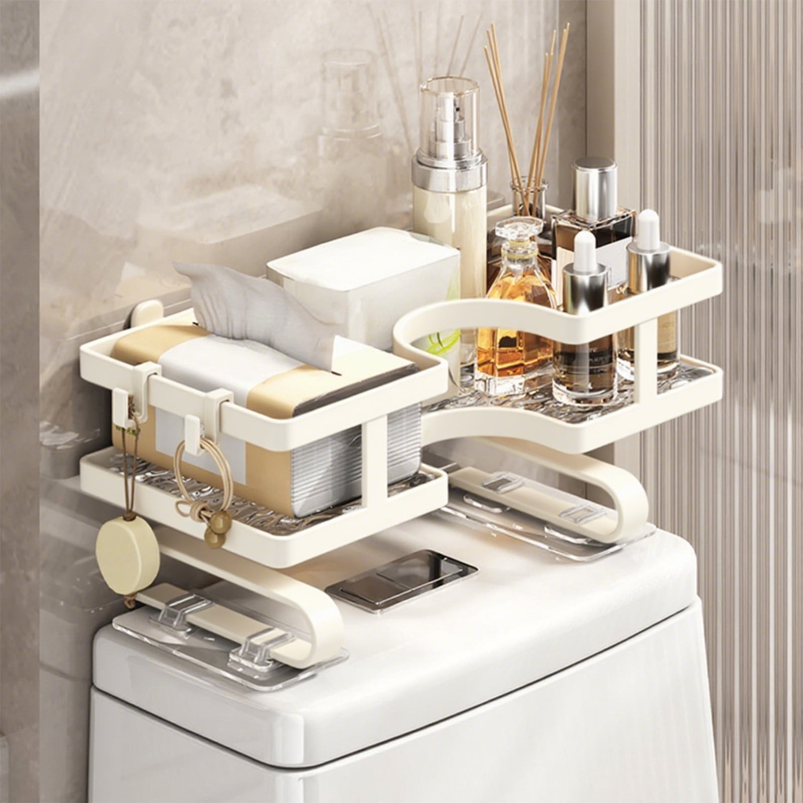 Over Toilet Storage Rack, Bathroom Organizer With Basket, Space Saving ...