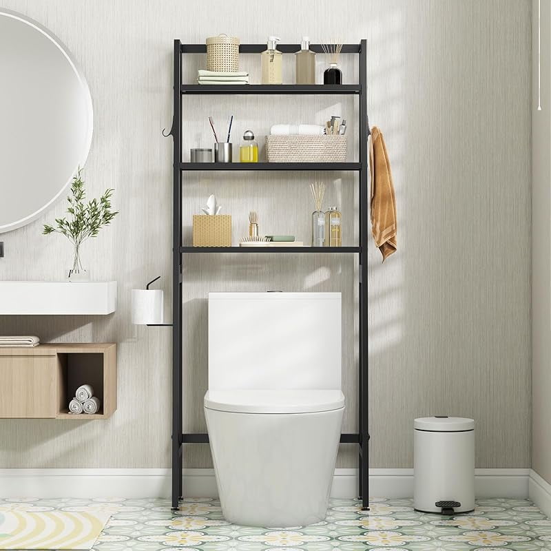 Over The Toilet Storage Shelf - 3-Tier Freestanding Above Toilet Rack ...