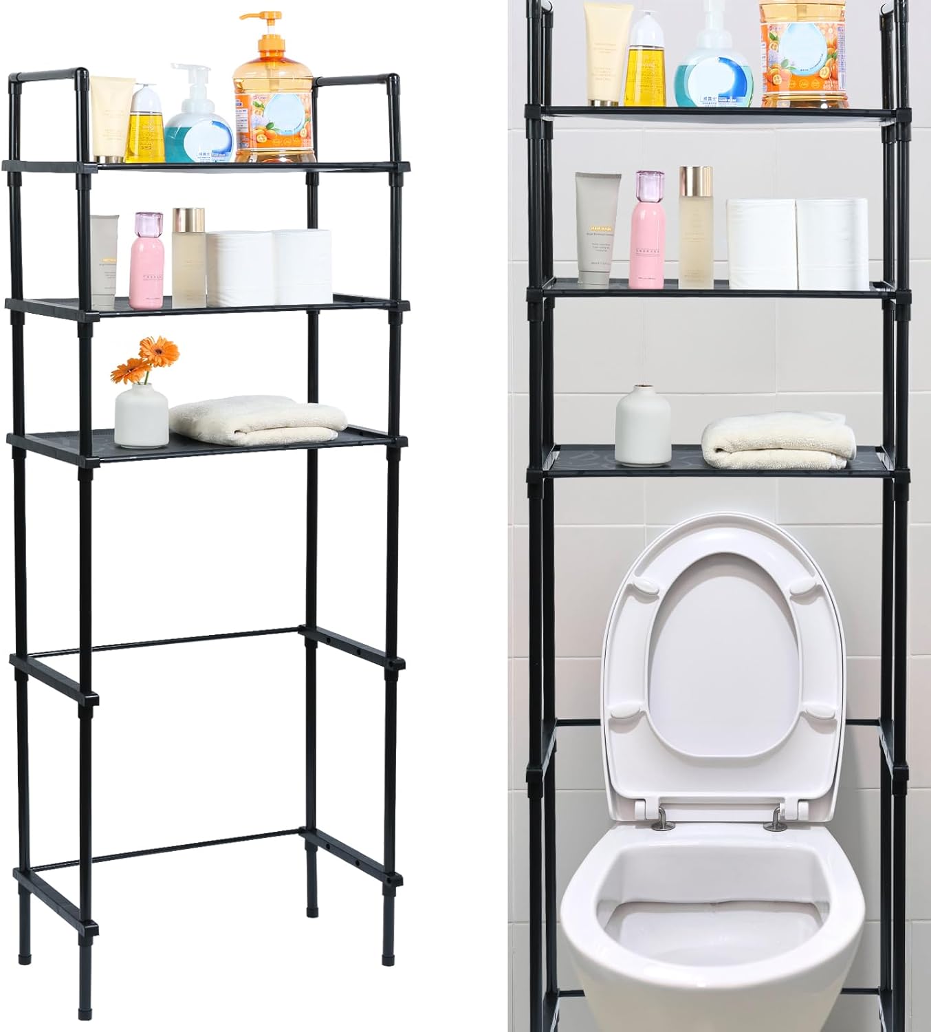 Over The Toilet Storage Shelf, 3 Tier Storage Cabinet Over Toilet ...
