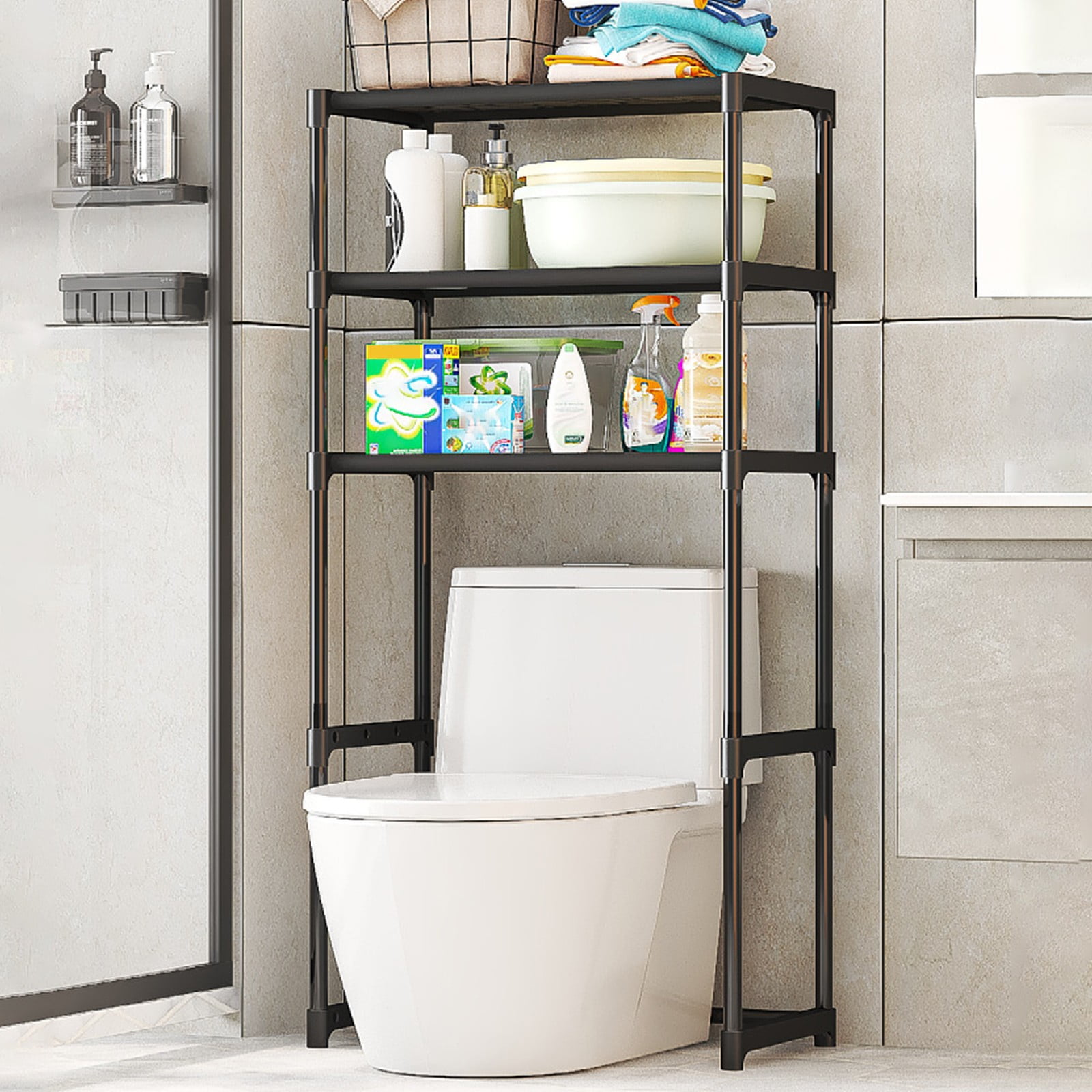 Over The Toilet Storage Shelf, 3 Tier Storage Cabinet Over Toilet ...