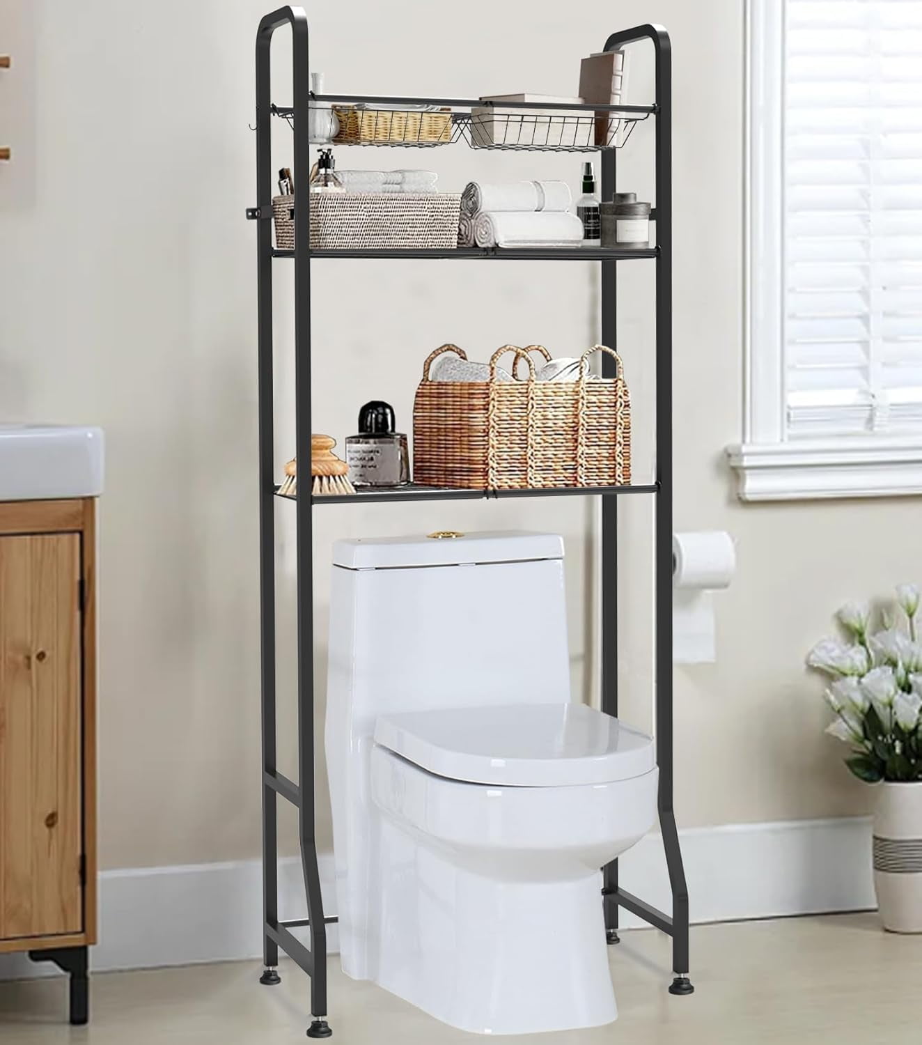 Over The Toilet Storage Shelf for Bathroom, 3-Tier Above Toilet Rack ...