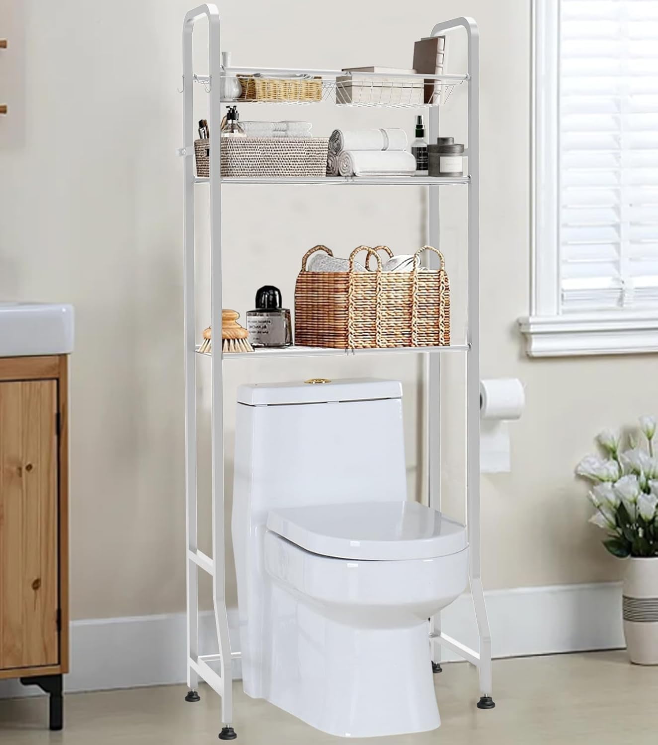 Over The Toilet Storage Shelf for Bathroom, 3-Tier Above Toilet Rack ...