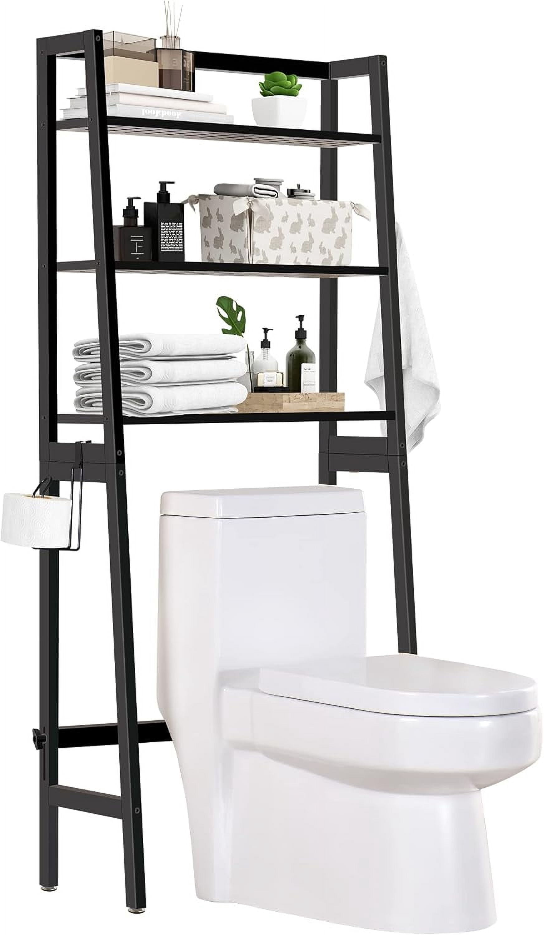 Over The Toilet Storage, Wooden 3-Tier Over-The-Toilet Rack Bathroom ...