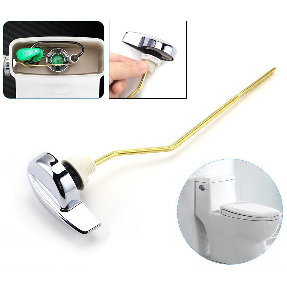 Toilet Tank Flush Lever Chrome Finish Handle Fittings Assembly ...