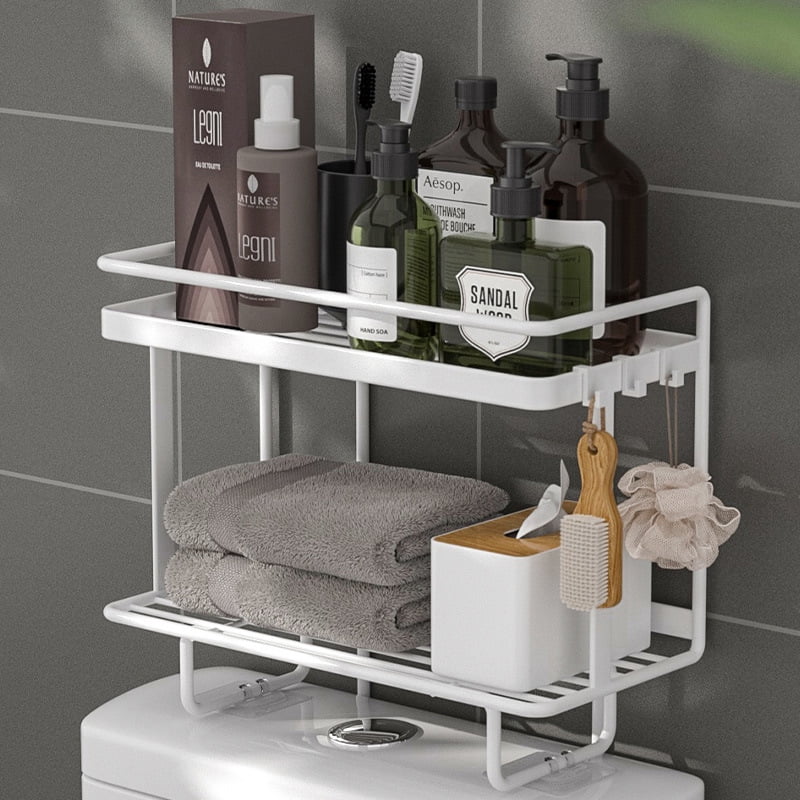 Toilet Tank Storage Rack Iron Toilet Non-Punching Multifunctional ...