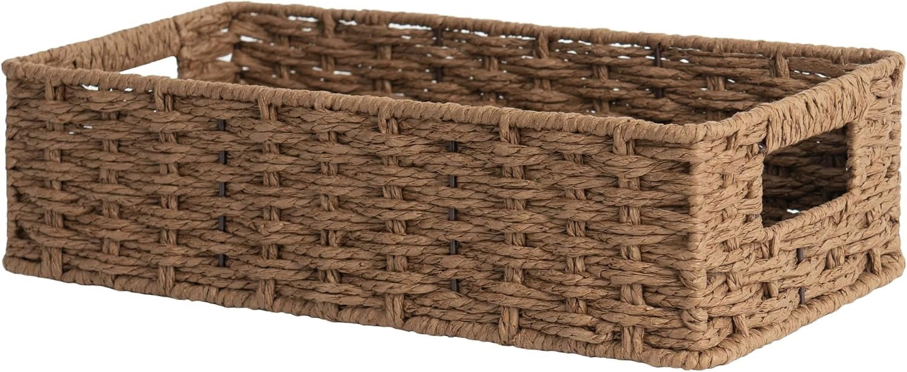 Toilet Tank Tray, Brown Round Paper Rope Bathroom Baskets for ...