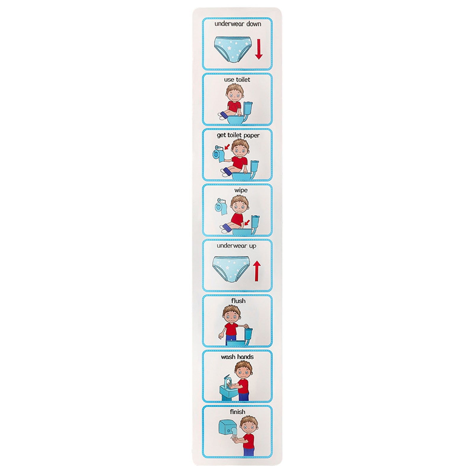 Toilet Training Visual Aid Card For Kids Potty Chart Speech Delay Non ...