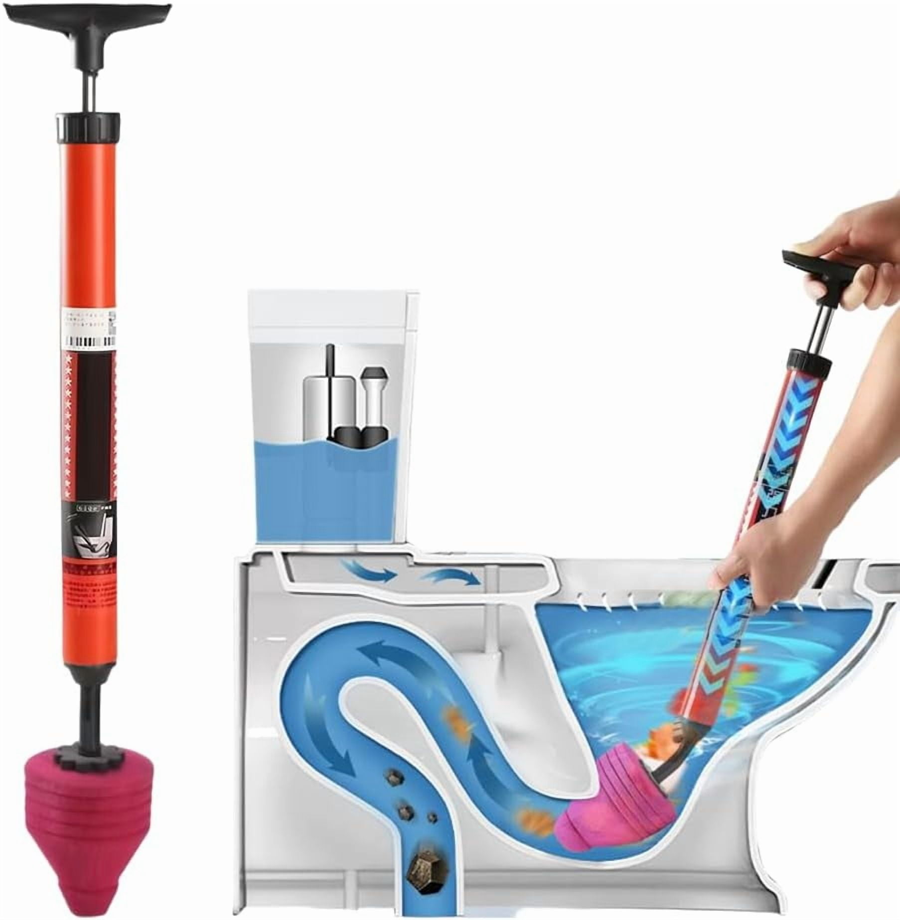 Toilet Unclogger Tool, High-Pressure Toilets Plunger Clog Remover, High ...