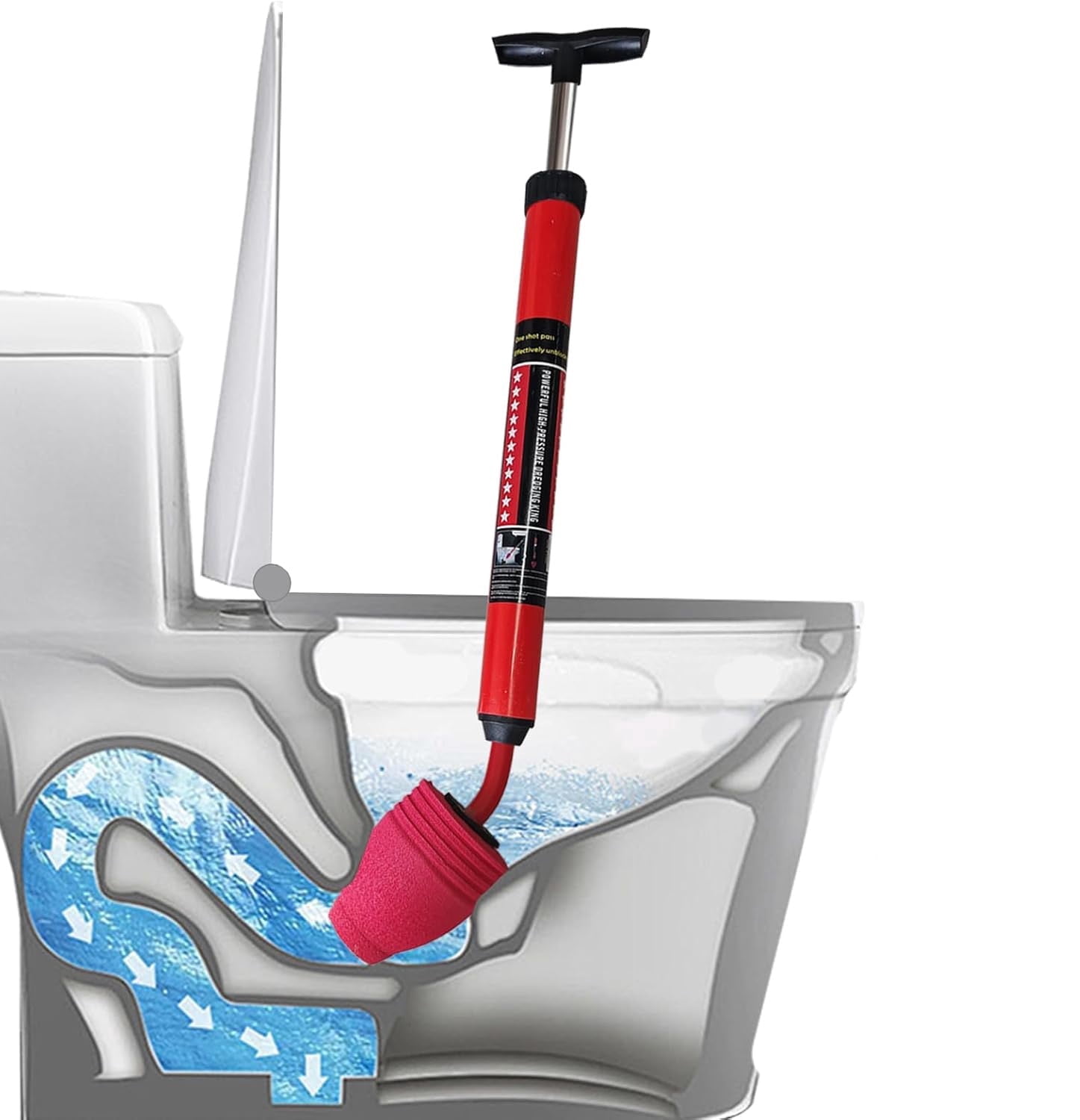 Toilet Unclogger Tool, High-Pressure Toilets Plunger Clog Remover, High ...