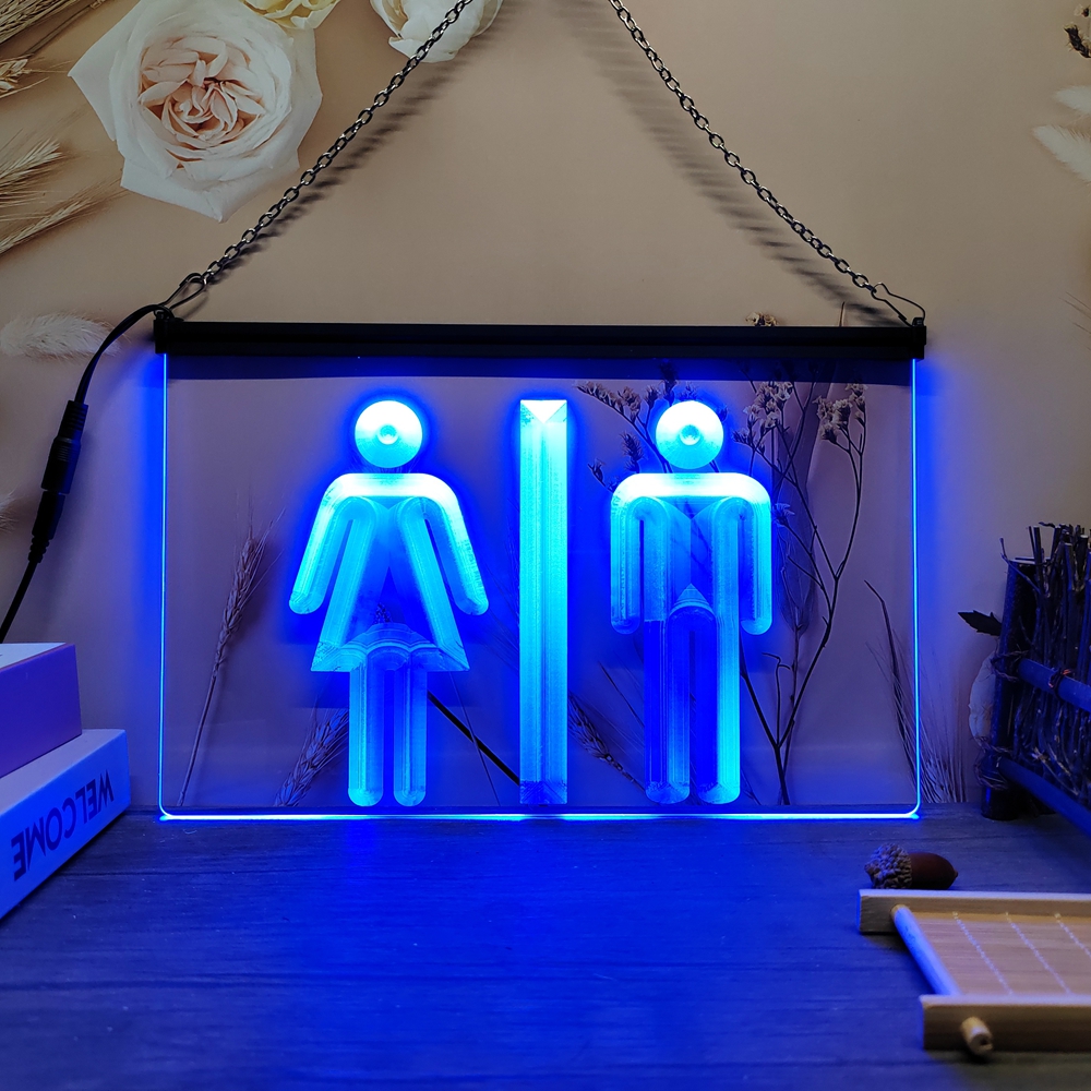 Toilet Washrooms Restrooms Vintage LED Neon Sign-Posters,3DCarving,Wall ...