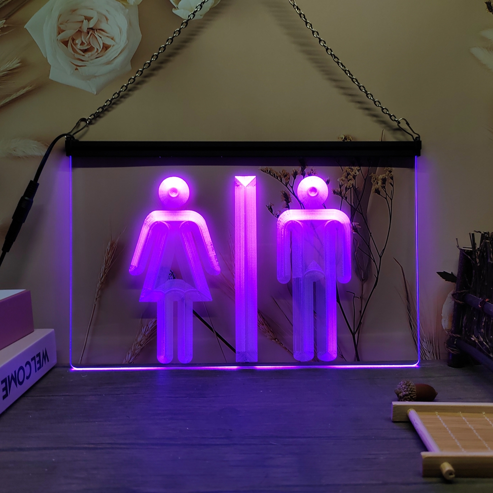 Toilet Washrooms Restrooms Vintage LED Neon Sign-Posters,3DCarving,Wall ...
