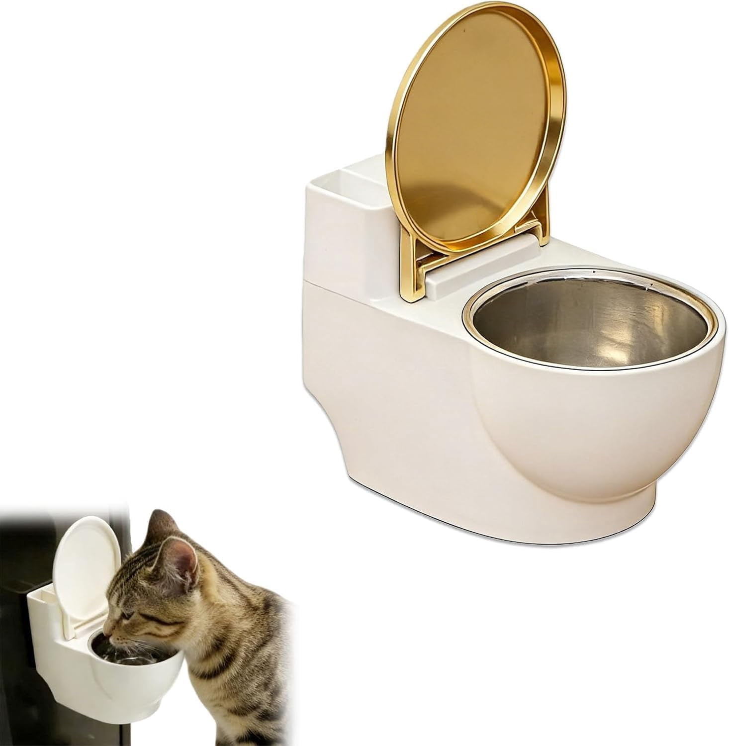 Toilet Water Bowl for Cats - Wall Mounted Pet Water Dispenser with ...