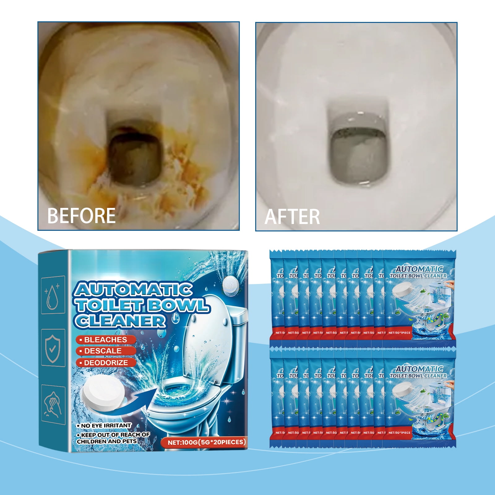 Toilet cleaning sheets for easy toilet cleaning and decontamination ...