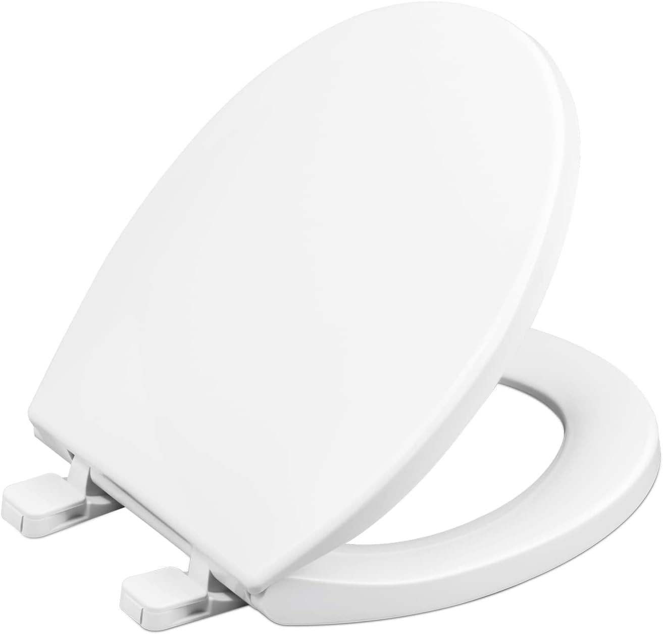 Toilet seat Elongated with Slow Close Hinges, Four Bumpers Never Loosen ...