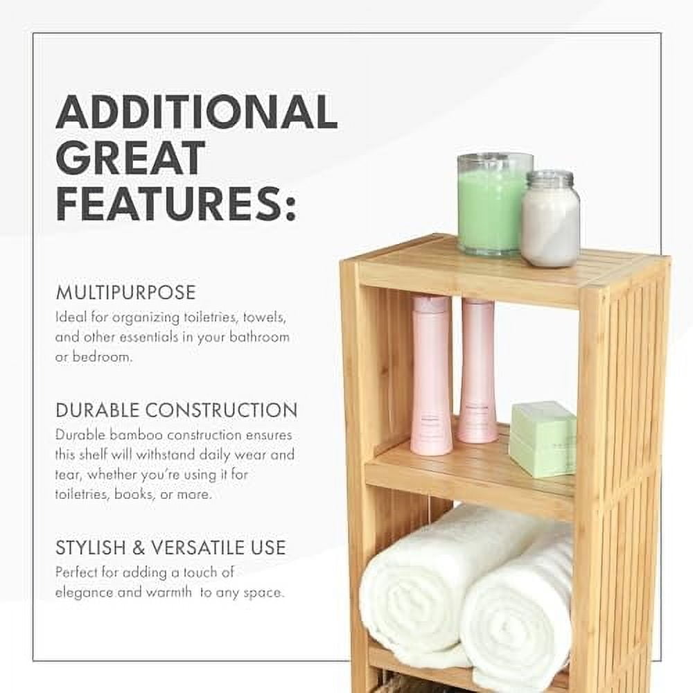 ToiletTree Products Bamboo Freestanding Organizing Shelf - Wooden ...