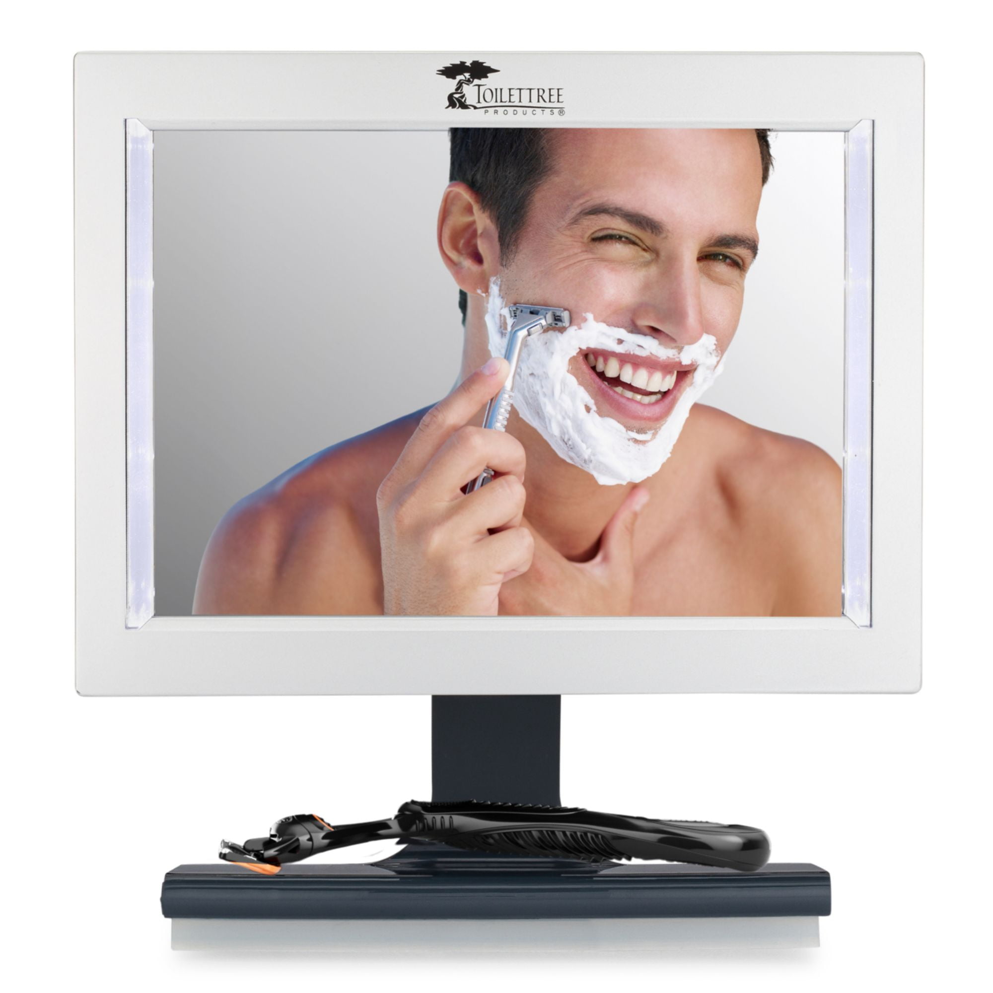 ToiletTree Products Original LED Fogless Shower Mirror with Squeegee - Walmart.com