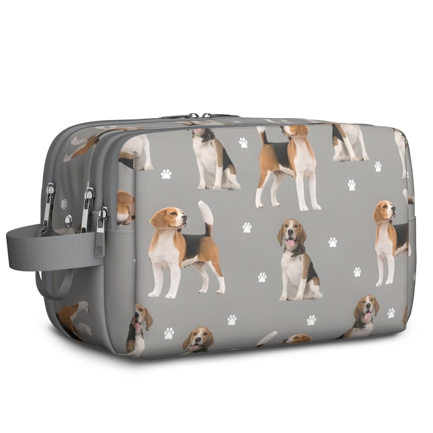 Toiletries Bag,Beagle and Dog Footprints Mens Womens Toiletry Bag ...