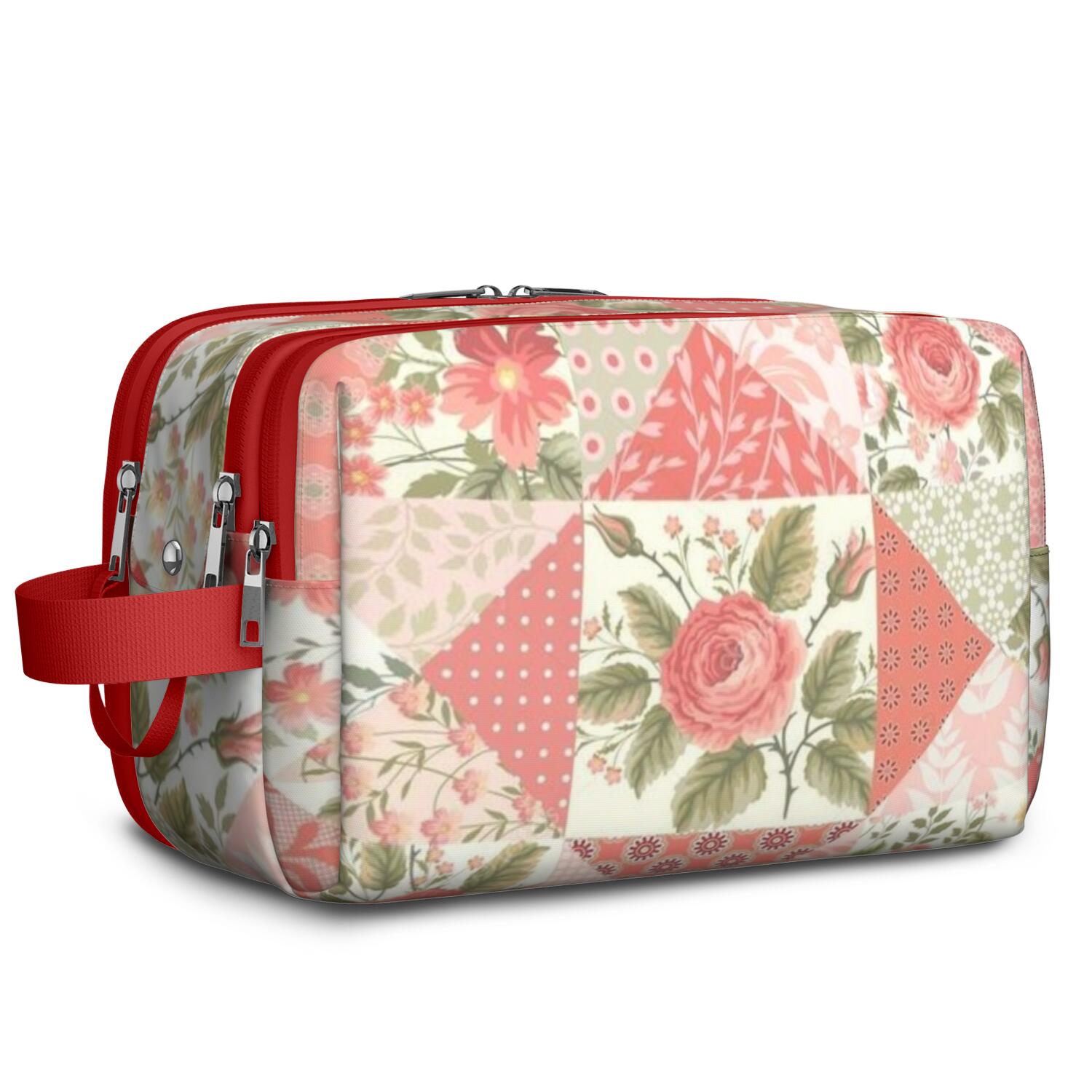 Toiletries Bag,Pioneer Flower Floral Print Pattern Mens Womens Toiletry ...