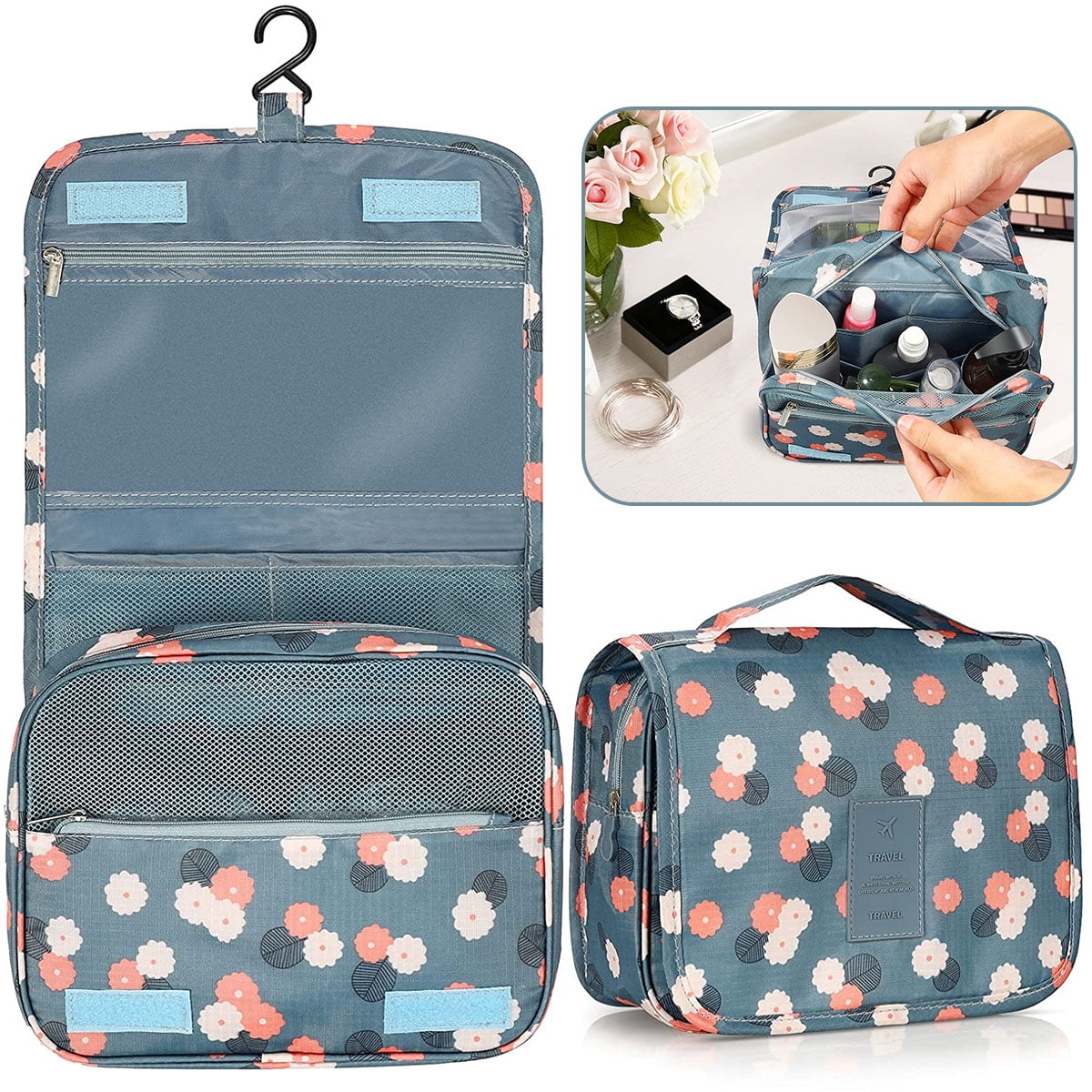 Portable and Lightweight Toiletry Travel Bag with Hanging Hook ...