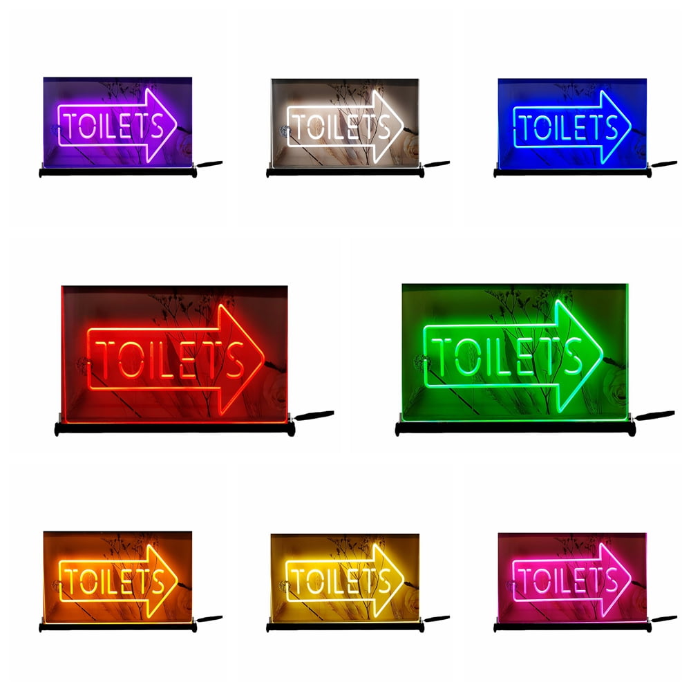 Toilets Arrow Washroom Restroom Vintage LED Neon Sign-Posters,3DCarving ...