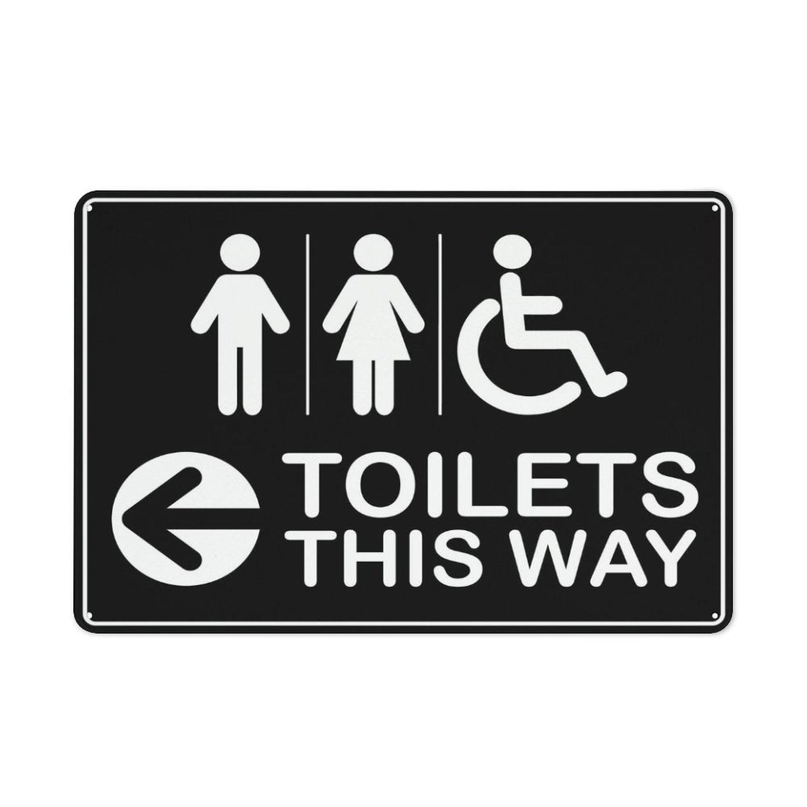 Toilets This Way Left Arrow Sign Outdoor Metal Sign - 12 X 8 Metal ...