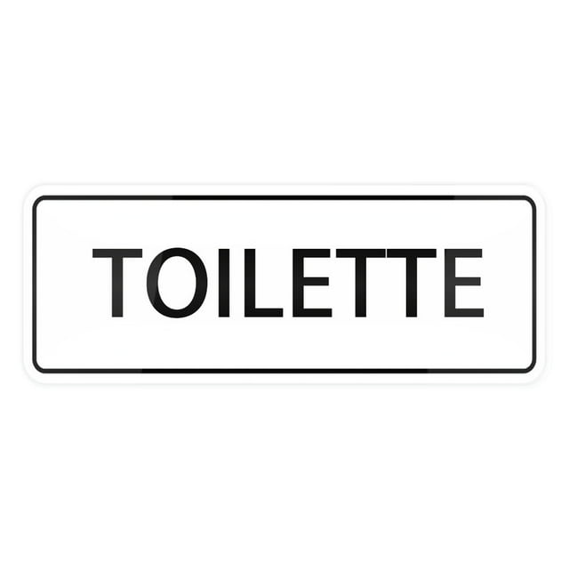 Toilette Sign, 10 X 3 Inch Acrylic Plastic Sign With Symbols, Self ...