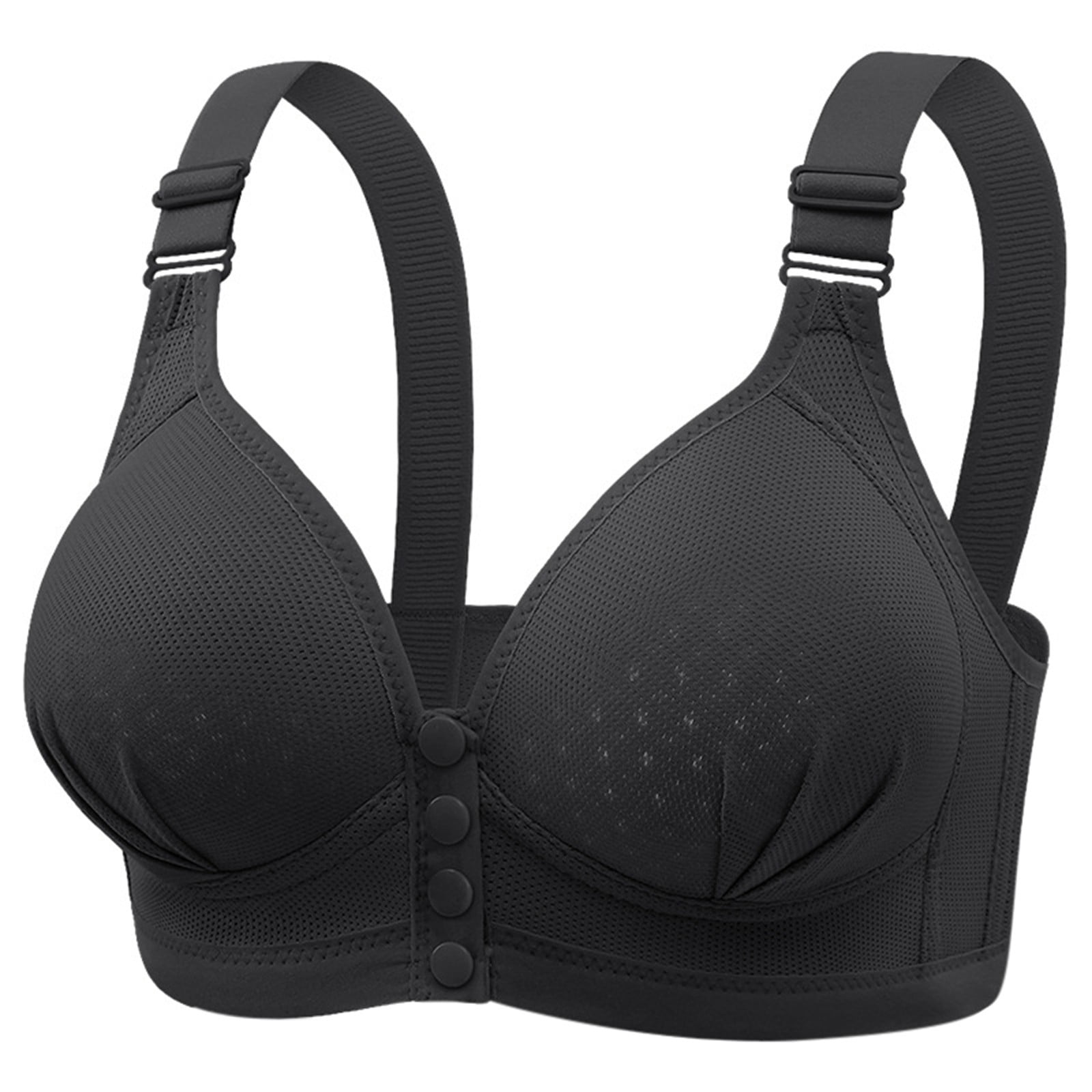 Toimothcn Bras For Women Casual Adjustable Breathable Bra Solid Color ...