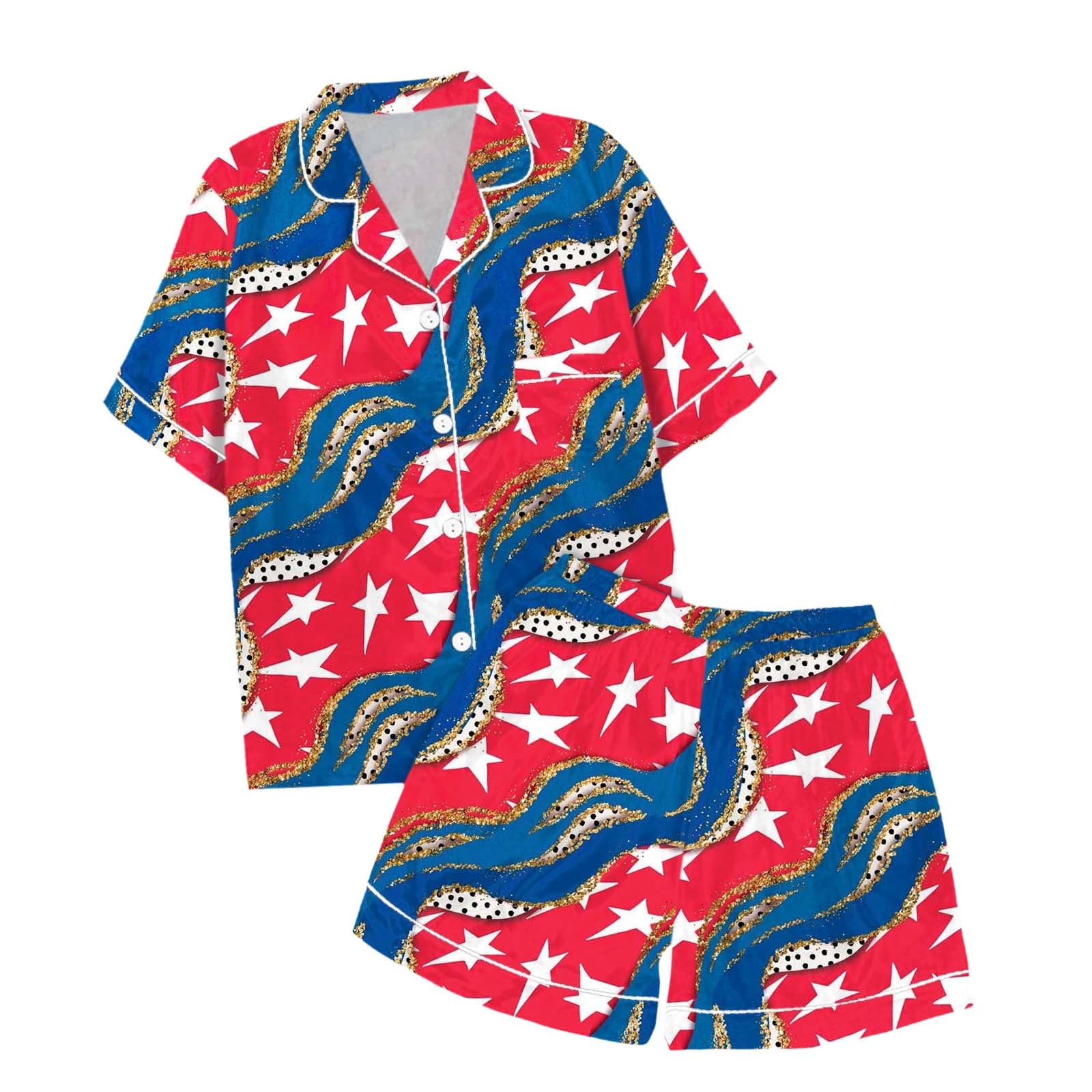 Toimothcn Child Boys Girls Independence Day Outfit Set Short Sleeve ...