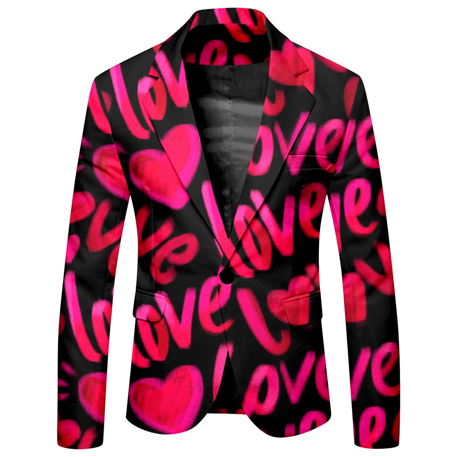 Toimothcn Men's Suit Jackets Fashion Valentine Day Love Heart Printed ...