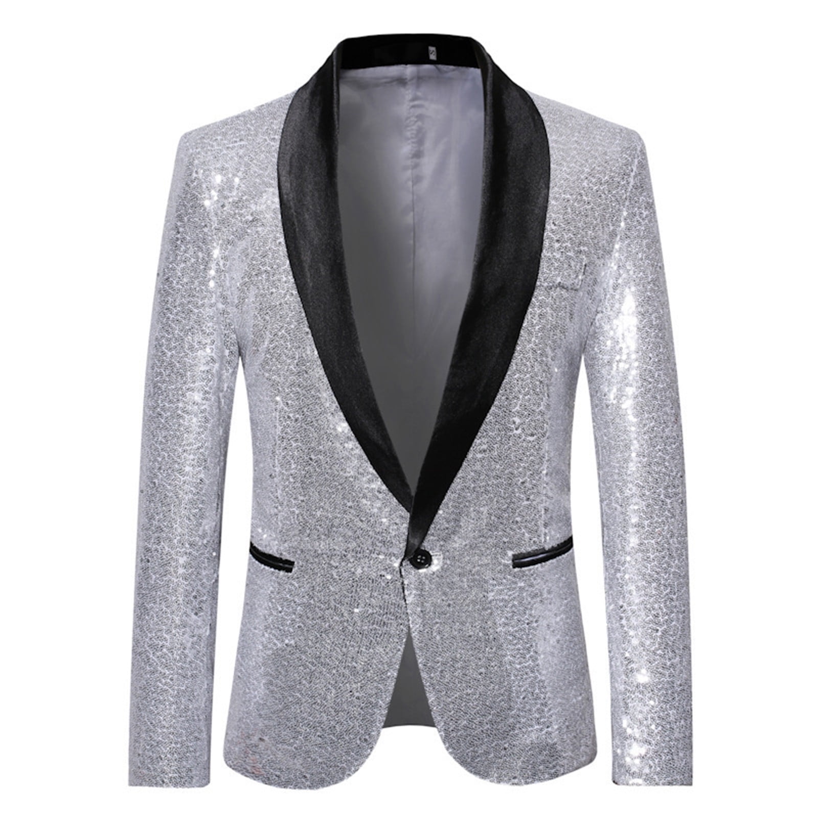 Toimothcn Mens Suit Jacket Casual Sequins Long Emcee Balzer Cool Stage ...