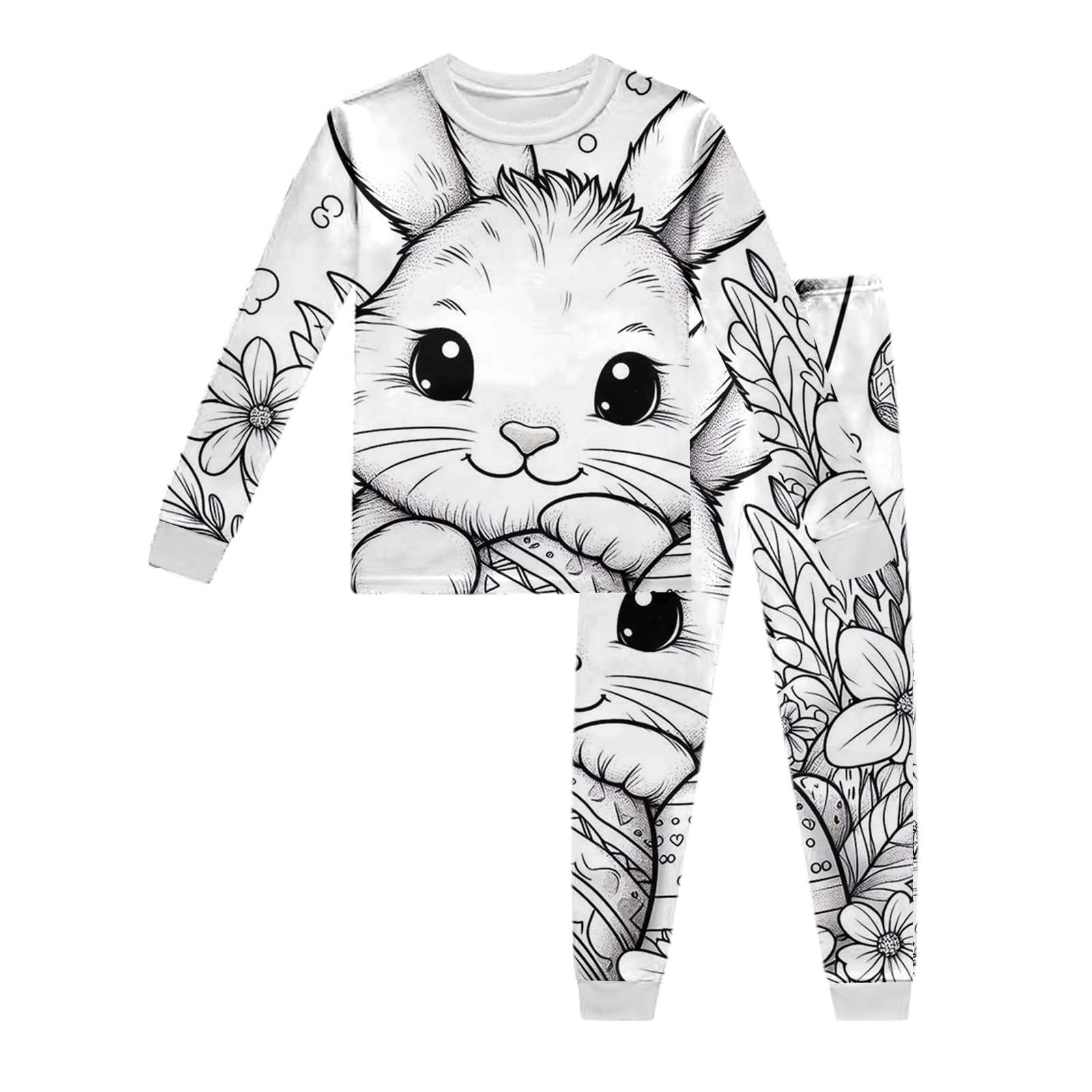 Toimothcn Toddler Baby Girls Outfit Sets Long Sleeve Happy Easter ...