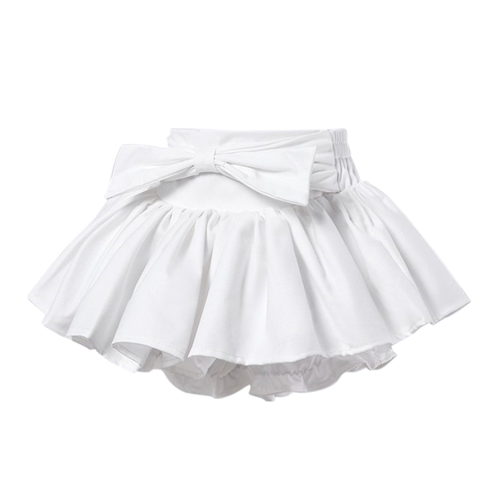 Toimothcn Toddler Girls Tutu Skirts Casual Solid Color Bow Pleated ...