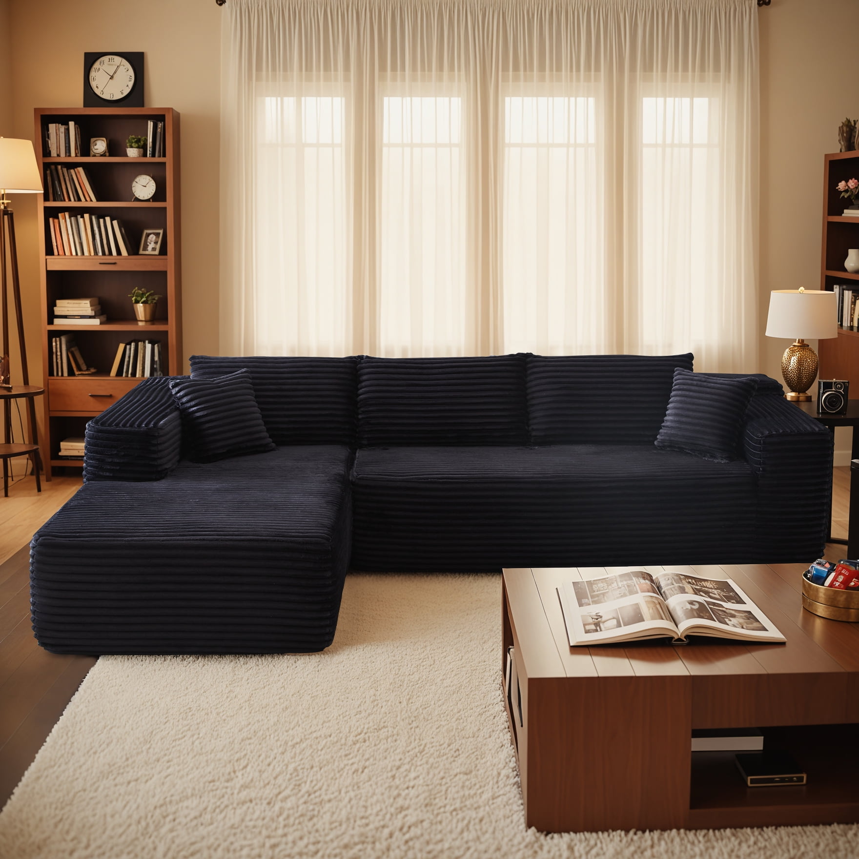 Toject 106" Cloud Sectional Couch with Chaise Lounge, Modern L Shaped ...
