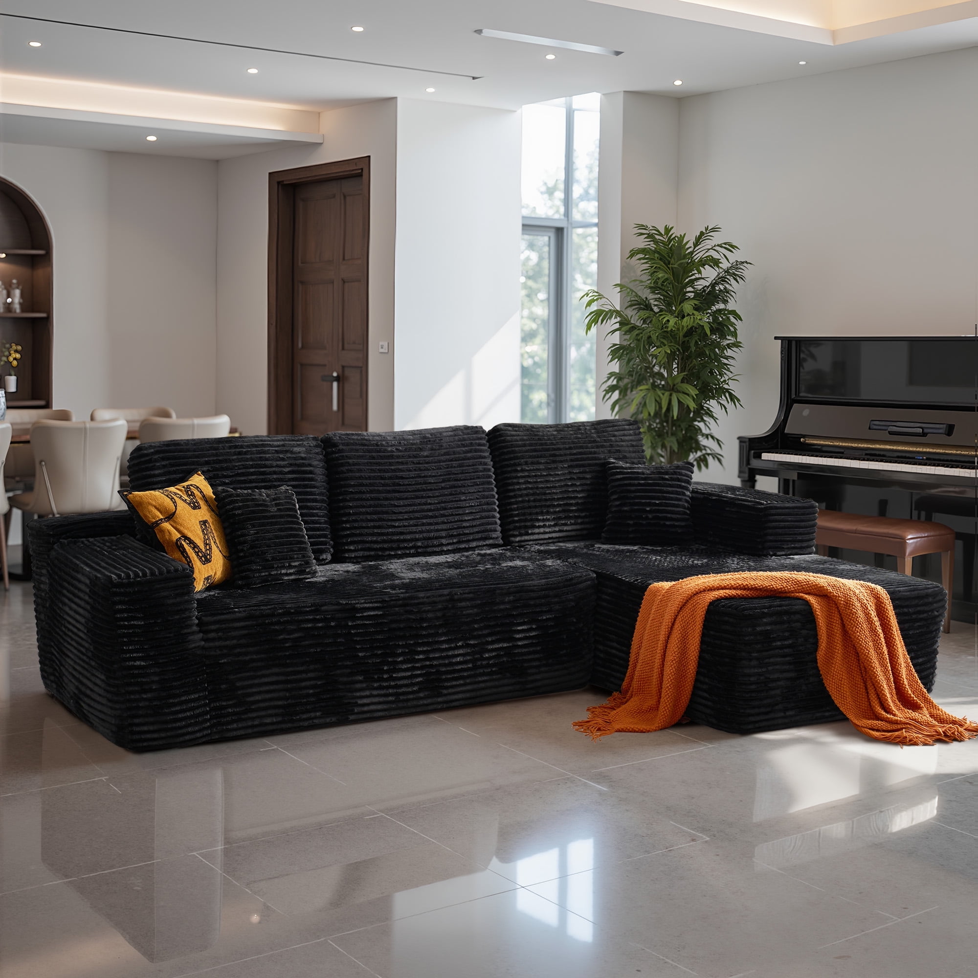 Toject 106" Cloud Sectional Couch with Chaise Lounge, Modern L Shaped ...