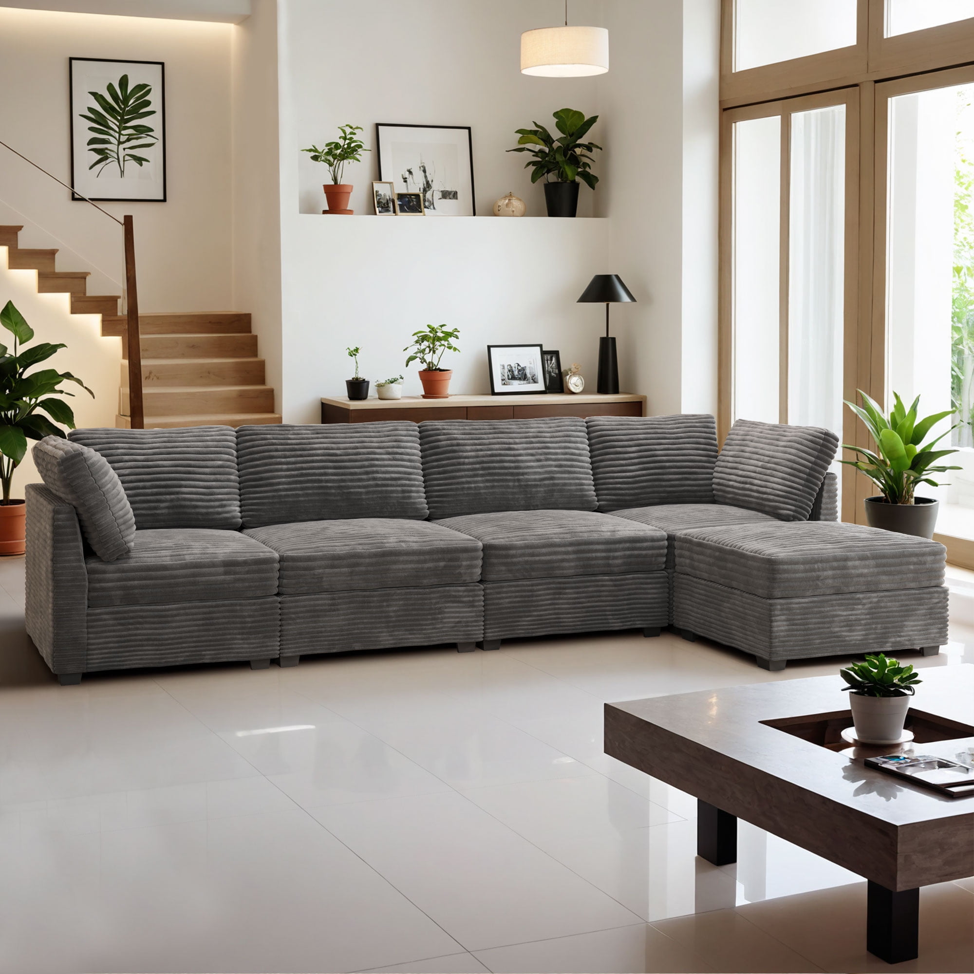 Toject 130" Modular Sectional Sofa Couch, Convertible U Shaped ...