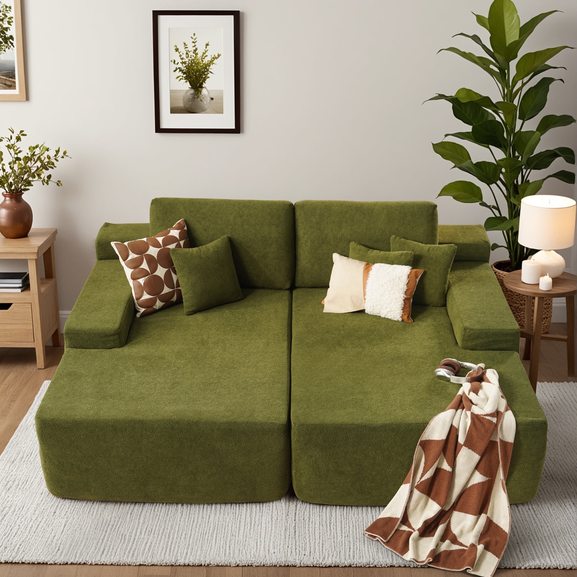 Toject 81" Oversized Double Chaise Lounge Sofa, No Assembly Required ...