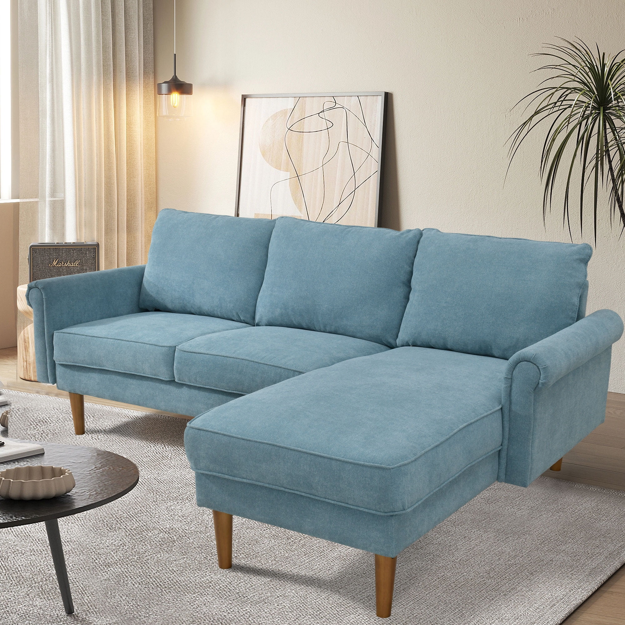 Toject Direct 81" Sectional Indoor Sofa,3 Seat L Shaped Sofa Couch with ...