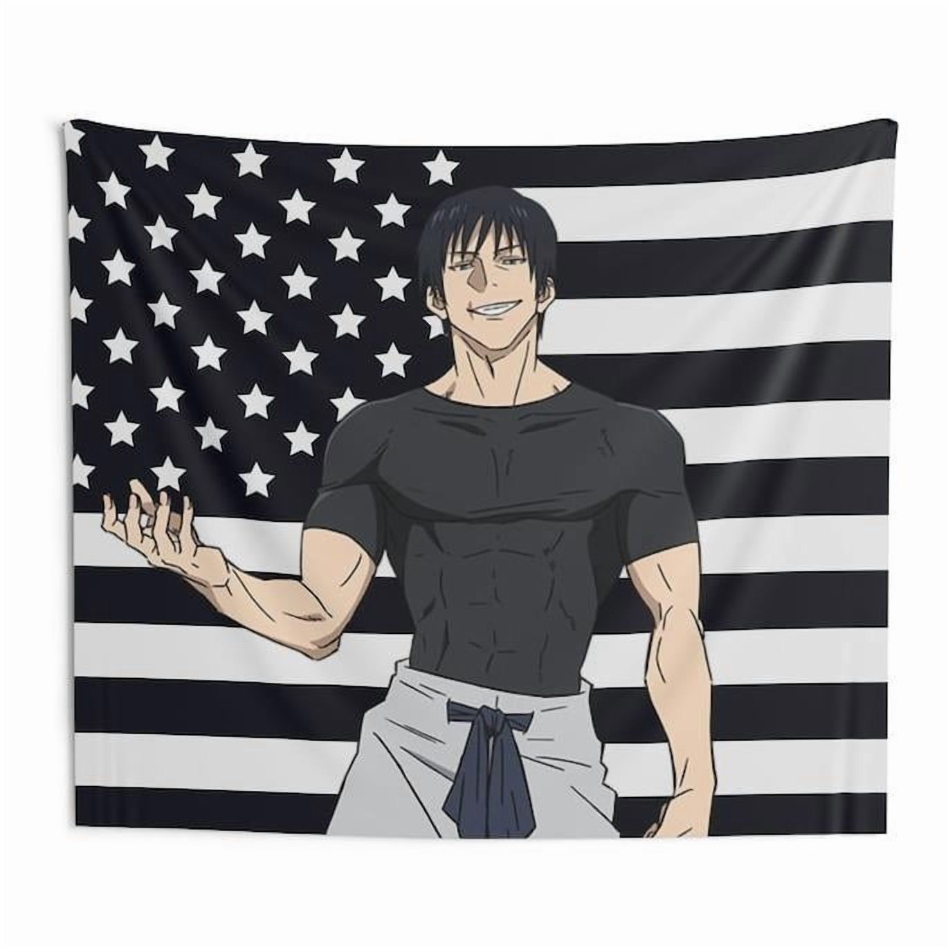Toji Black USA America Flag Tapestry - Anime Funny Room Merch ...
